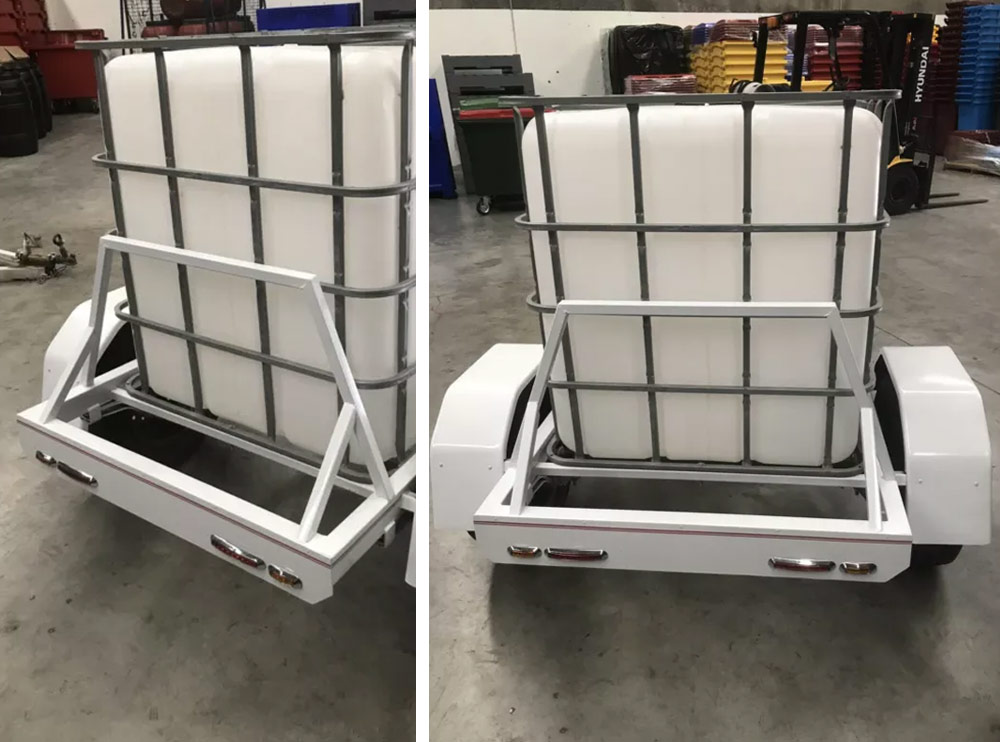 IBC 1000 Litre Water Tanker Trailer with Pump and Hose Reel | Water ...